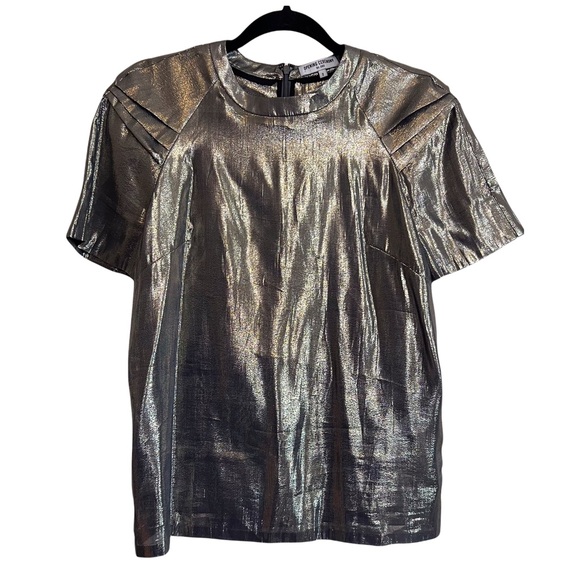 Opening Ceremony | Tops | Opening Ceremony Size 2 Silver Shiny Metallic ...